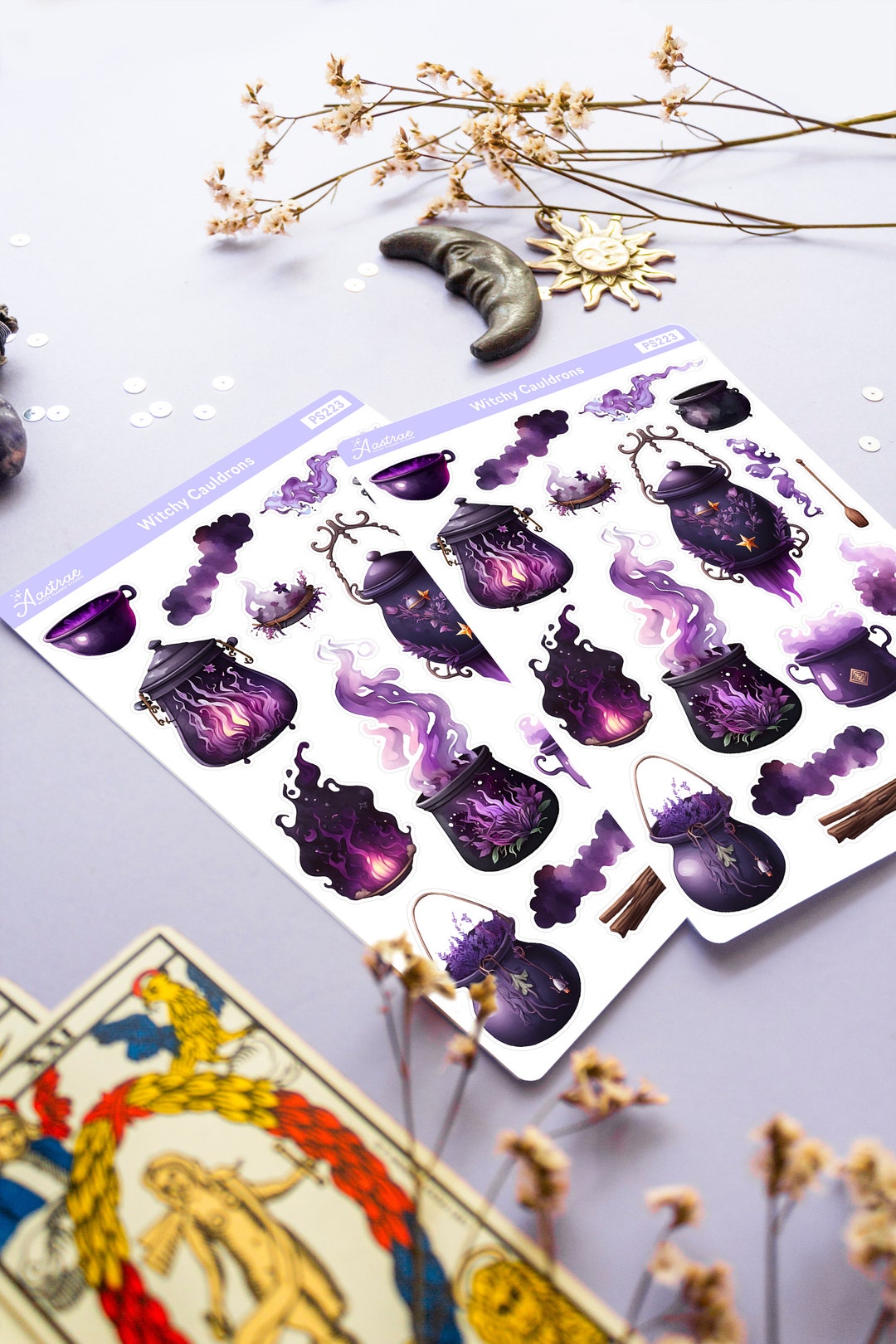 Witchy Cauldron Planner Stickers Witchcraft Stickers Witchy - Etsy