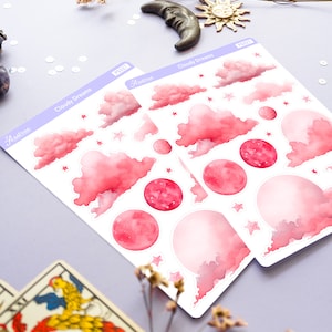 Pink Clouds Stickers for Planner, Aesthetic Sticker Sheet, Dream ...