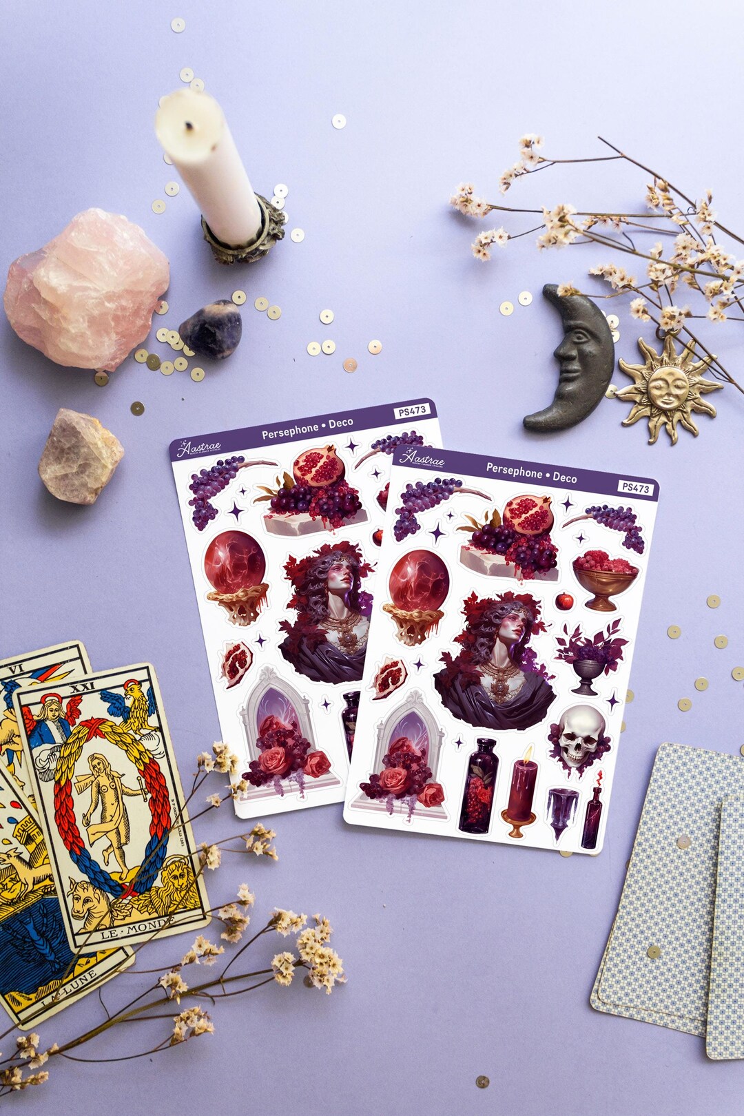 Goddess Persephone Sticker Sheet, Pagan Bullet Journal Stickers, Deco ...