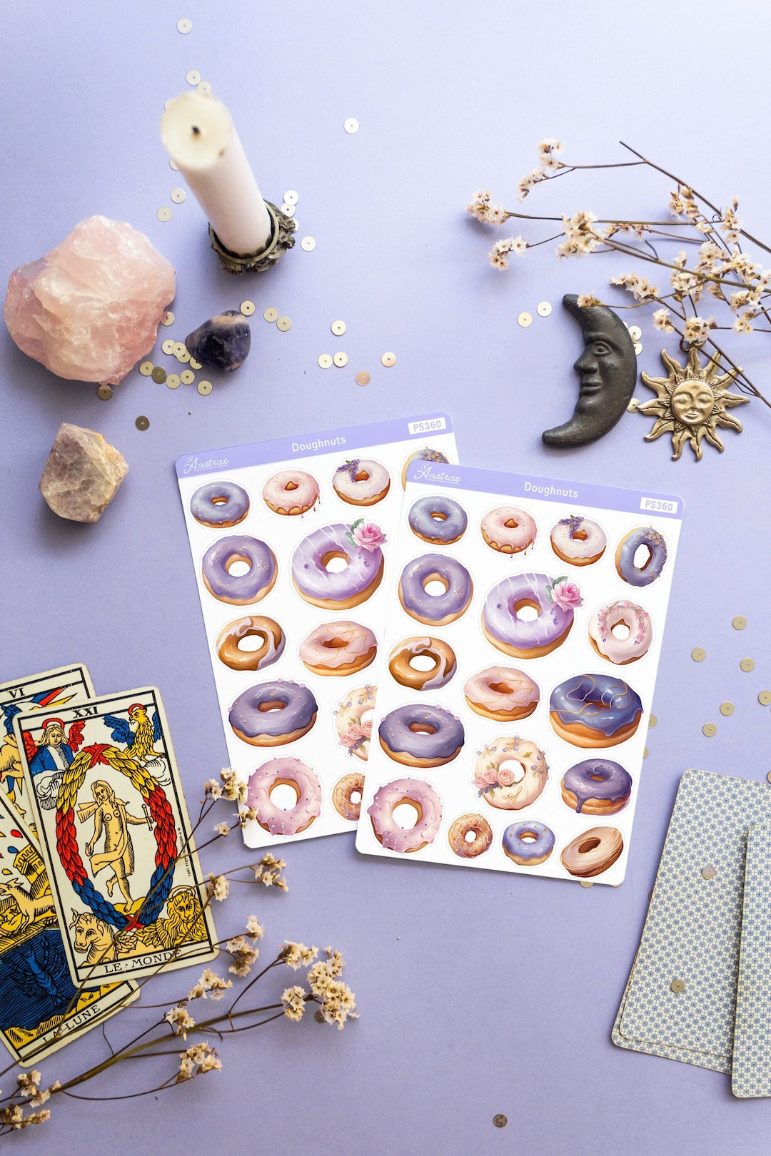 Doughnuts Sticker Sheet, Cute Food Stickers, Aesthetic Stickers, Whimsy Stickers, Cake Planner ...