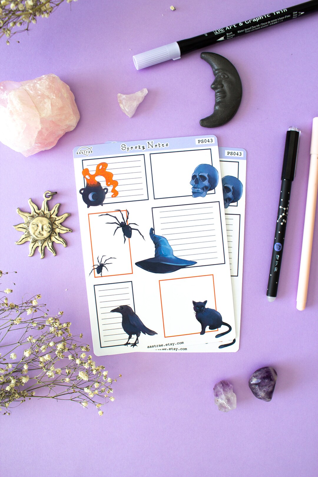 Witchy Sticker Sheet, Planner Box Stickers, Witch Planner Stickers ...