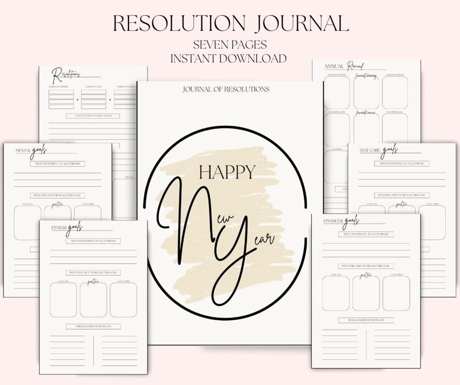 Resolution Planner Printable, Goals Planner Printable, New Years ...