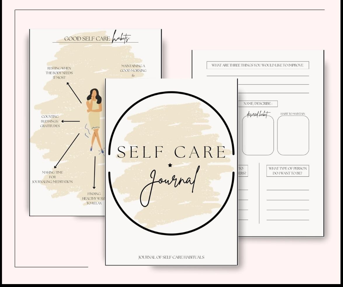 Self Care Prompted Journal, Printable Self Care and Goals Planner ...
