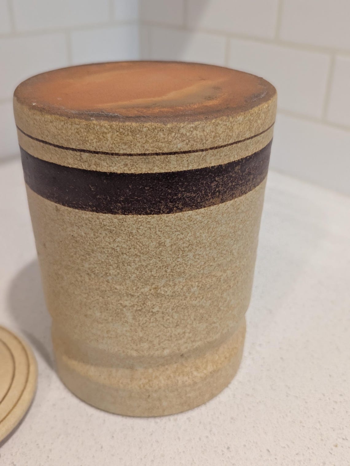 70s Retro Pottery Craft Tan & Brown Kitchen Canister W/ Lid - Etsy