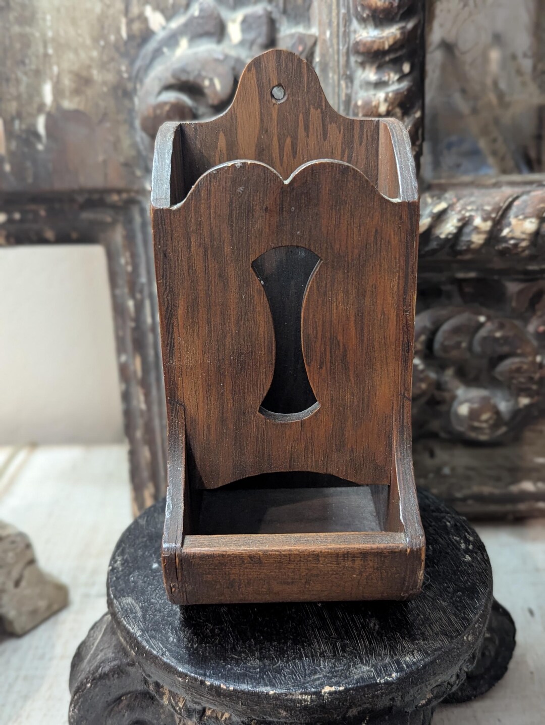 Vintage Wood Kitchen Match Box Holder Hangs on Wall - Etsy