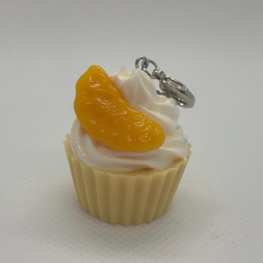 Mandarin Cupcake Charm, Decoden, Kawaii, Replica Food - Etsy
