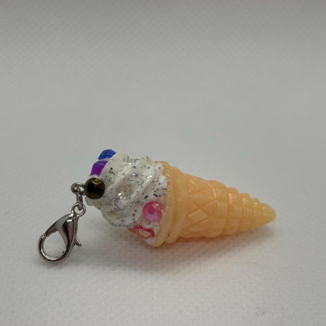 Rainbow Swirl Ice Cream Cone Charm, Decoden, Kawaii, Replica Food - Etsy