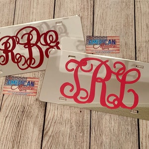 Monogram License Plate Chrome, Monogram Car Tag, Chrome Monogram ...