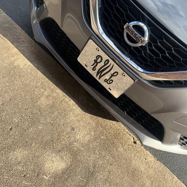 Monogram License Plate Chrome Monogram Car Tag Chrome | Etsy