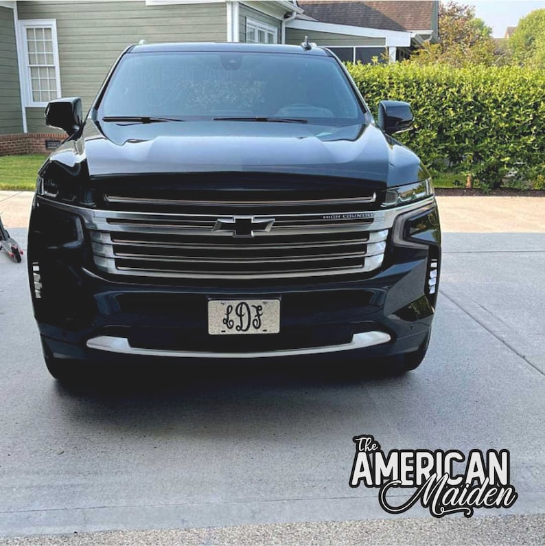 Monogram License Plate Chrome Monogram Car Tag Chrome | Etsy