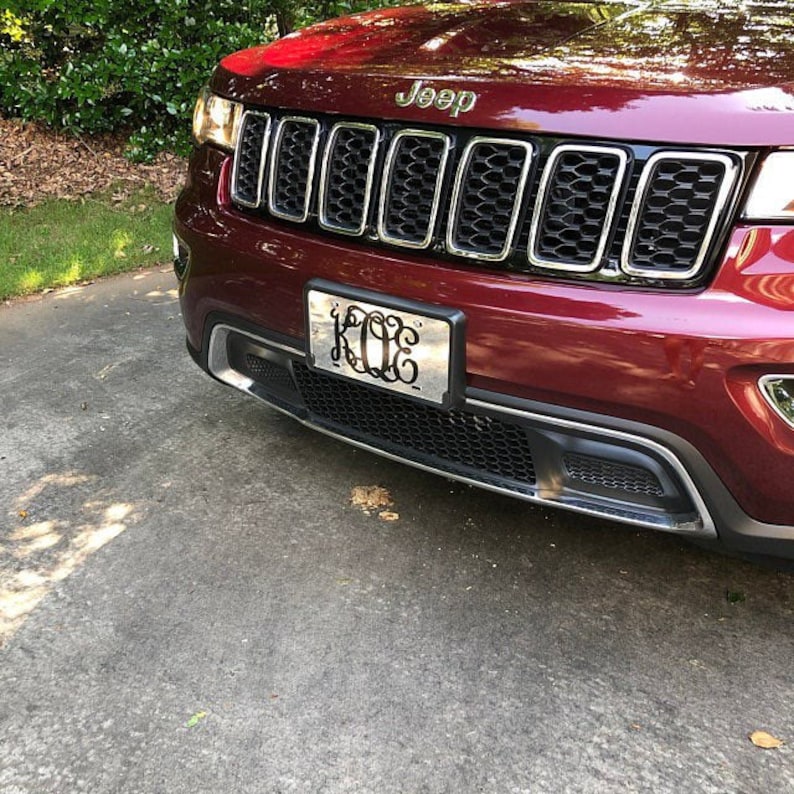 Chrome Monogram License Plate - Personalized Car Tag - Etsy