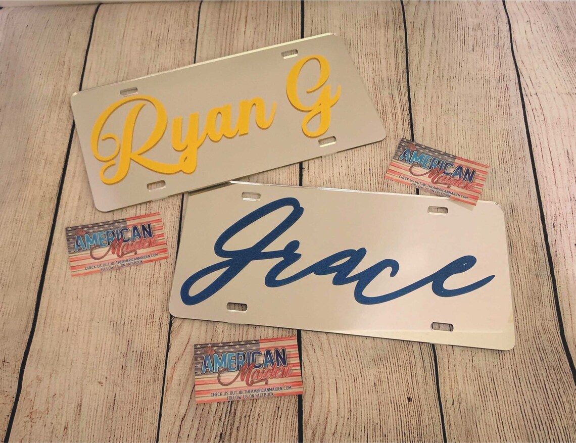 Personalized Mirror License Plate With Name or Word Chrome - Etsy