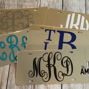 Monogram License Plate Chrome, Monogram Car Tag, Chrome Monogram ...