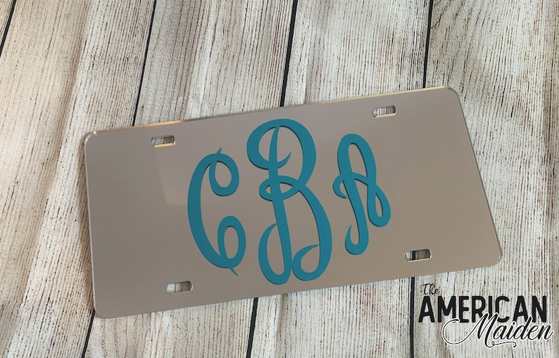 Monogram License Plate - Chrome, Monogram Car Tag, Chrome Monogram ...