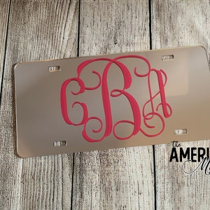 Monogram License Plate Chrome, Monogram Car Tag, Chrome Monogram ...