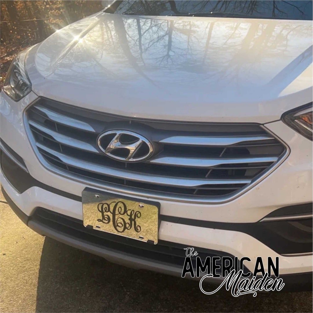 Monogram License Plate Chrome, Monogram Car Tag, Chrome Monogram ...