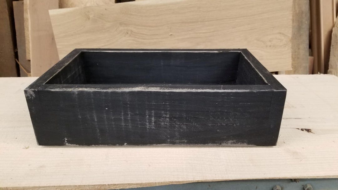 Wood Box Rustic Box Wooden Box Black Wood Box Display Box Farmhouse ...
