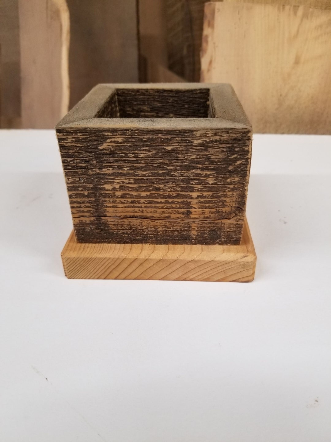 Small Rustic Wood Box Dry Flower Vase Collection Box Display Box ...