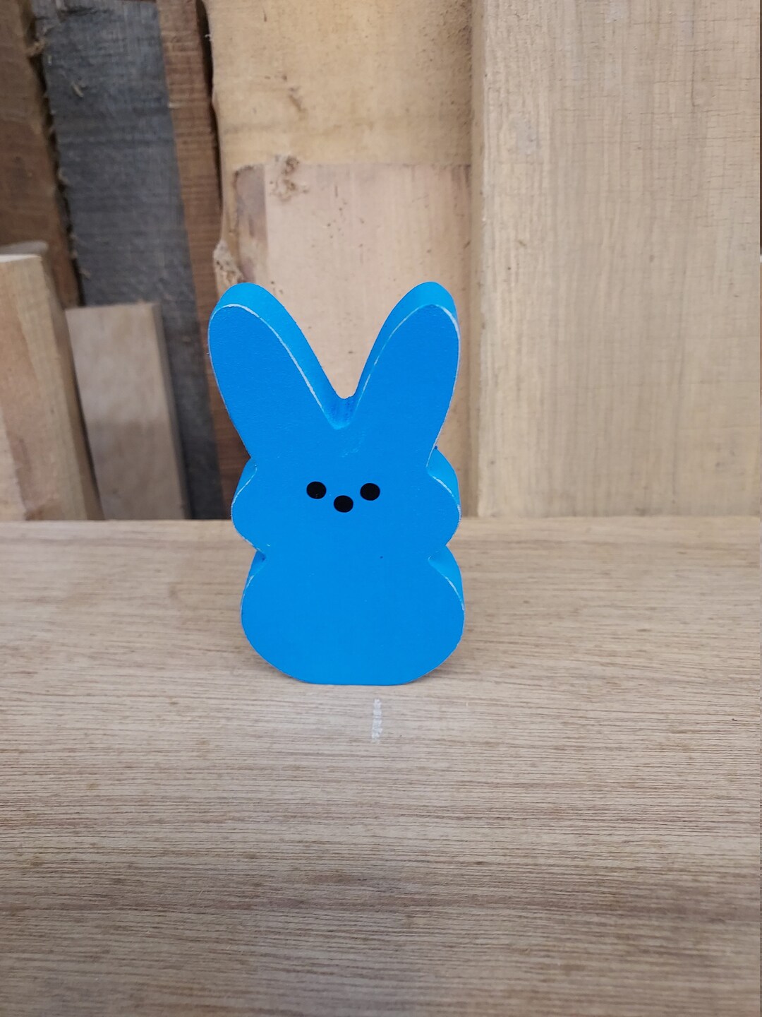Wood Easter Peep Blue Peep Easter Tier Tray Shelf Sitter Decoration ...