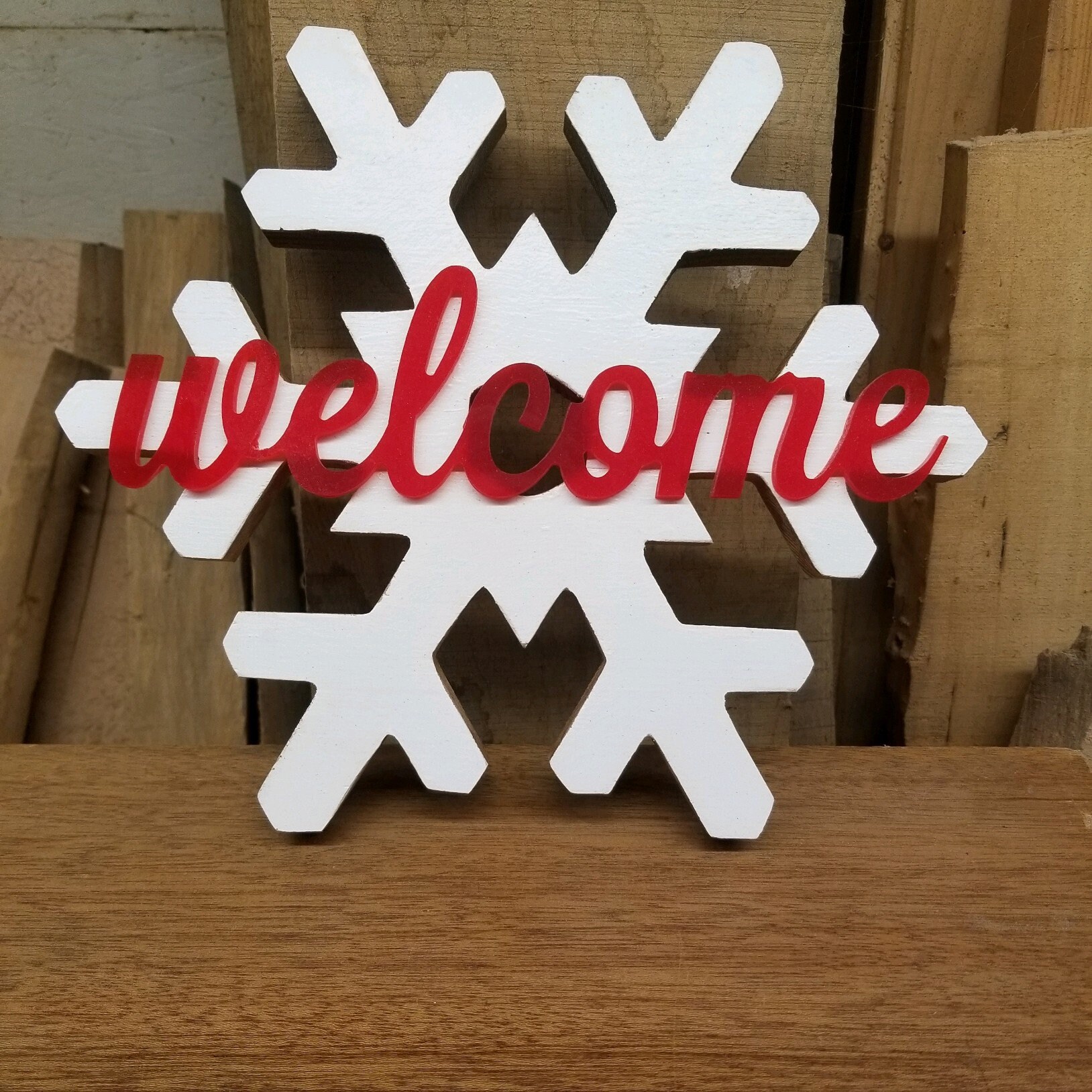 Farmhouse Snowflake Welcome Sign - Etsy
