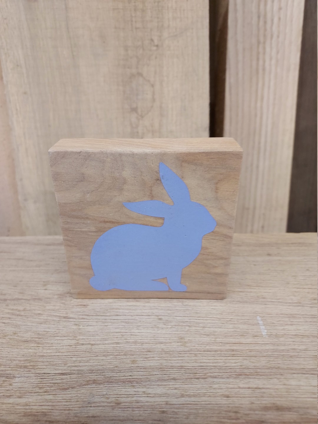 Easter Bunny Wood Sign Purple Bunny Easter Decoration Sign Shelf Sign ...