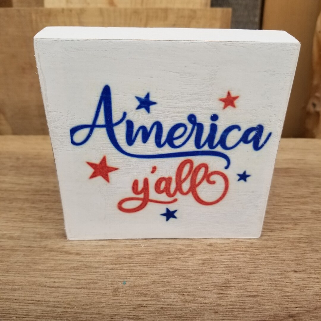 Primitive Wood Block Sign( America Y'all ) - Etsy