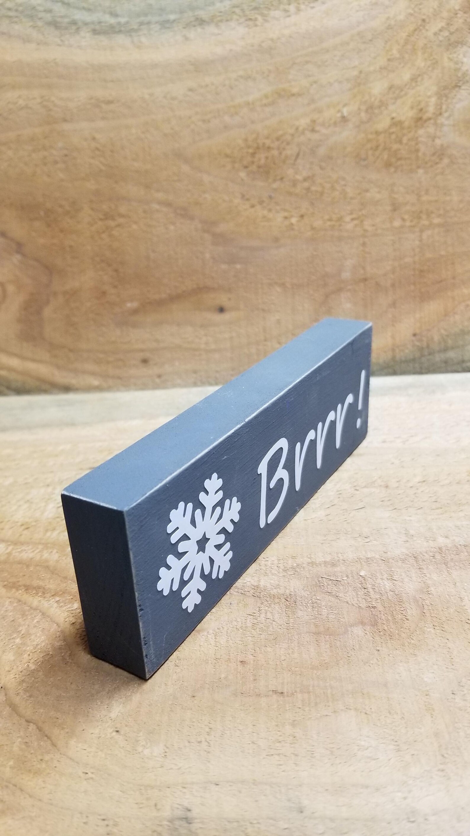 Brrr! Gray Winter Wood Sign Winter Decoration - Etsy