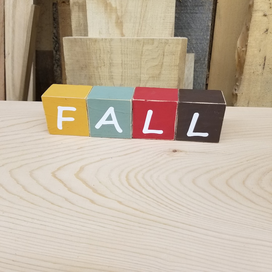 Fall Wood Blocks Multi Colors Fall Blocks Fall Decoration Farmhouse ...