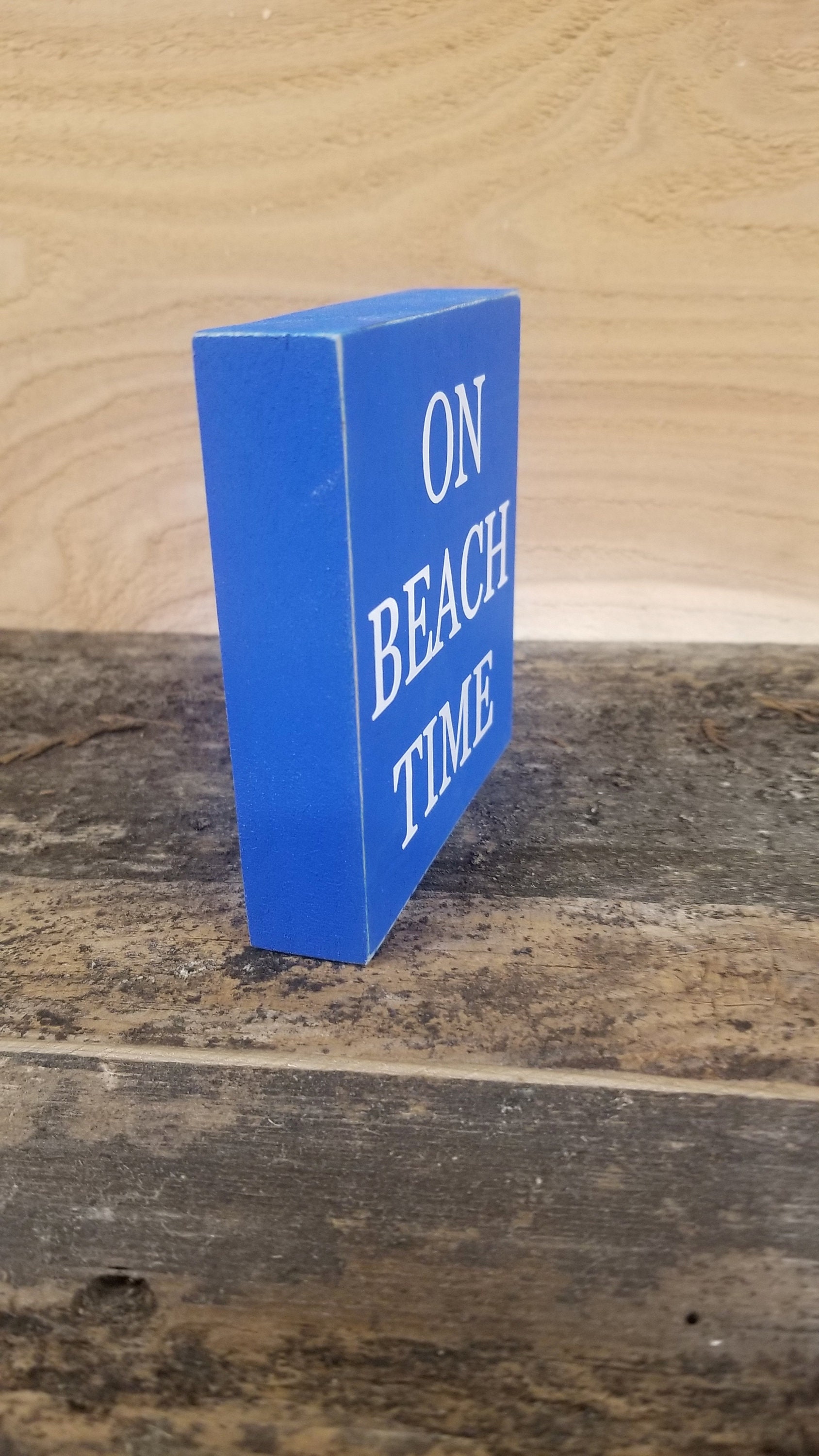On Beach Time Wood Sign Beach House Decoration Sign - Etsy