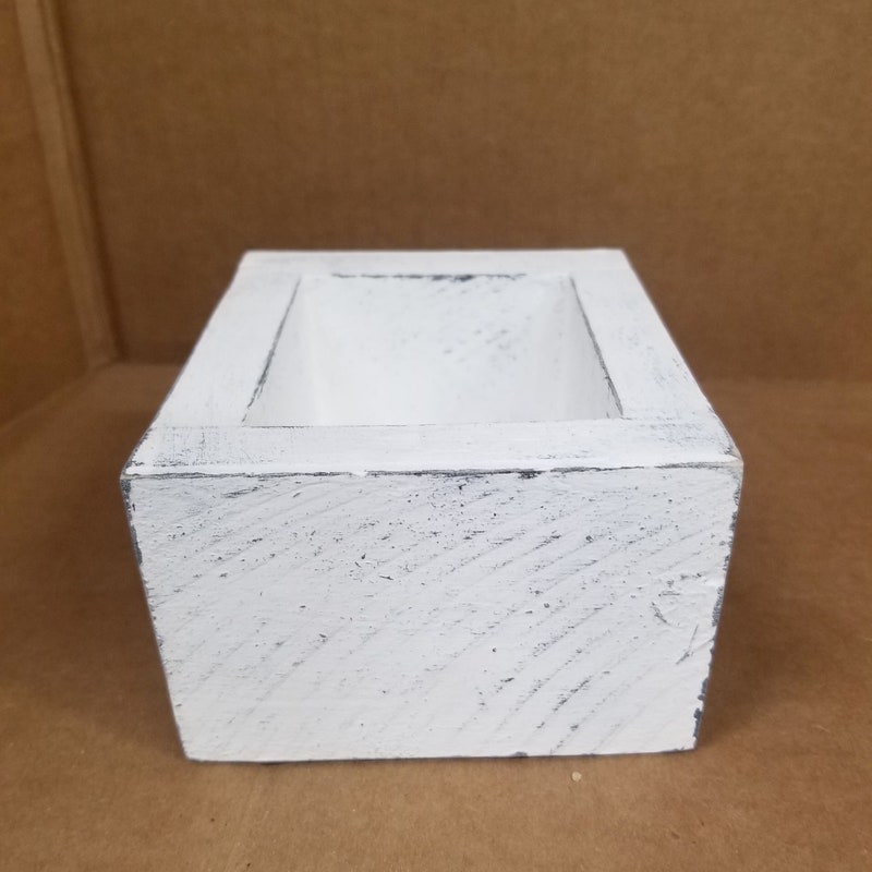 White Distressed Box - Etsy