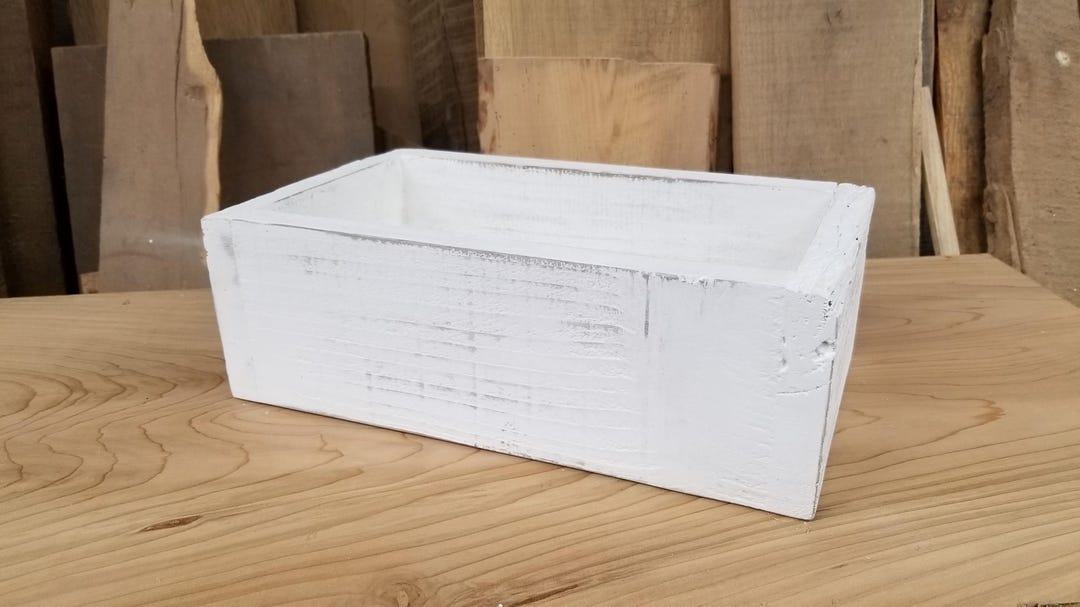 Wood Box Reclaimed Wood Box White Box Display Box Farmhouse Wooden Box ...
