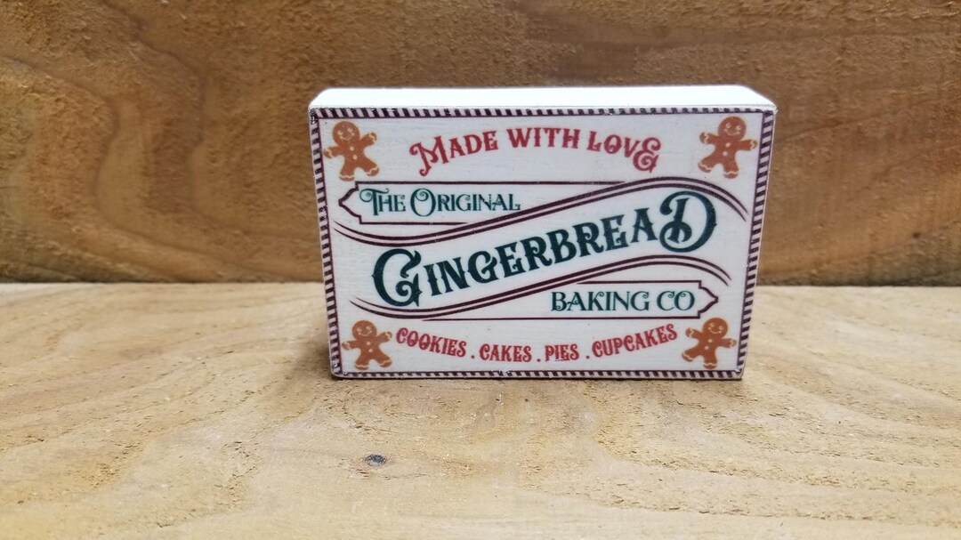 Gingerbread Baking Co Vintage Christmas Wood Sign - Etsy