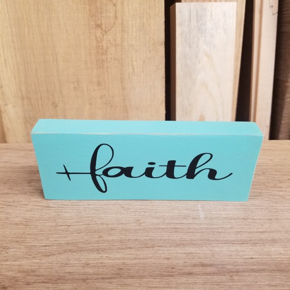 Primitive Wood Block Sign Faith - Etsy