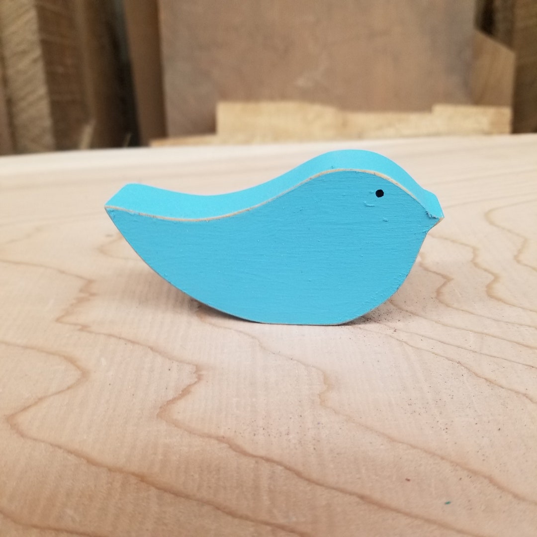 Light Blue Bird Wood Bird Simple Bird Spring Decoration Bird Decoration ...