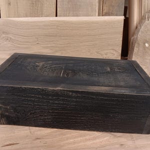 Wood Box Rustic Box Wooden Box Black Wood Box Display Box Farmhouse ...