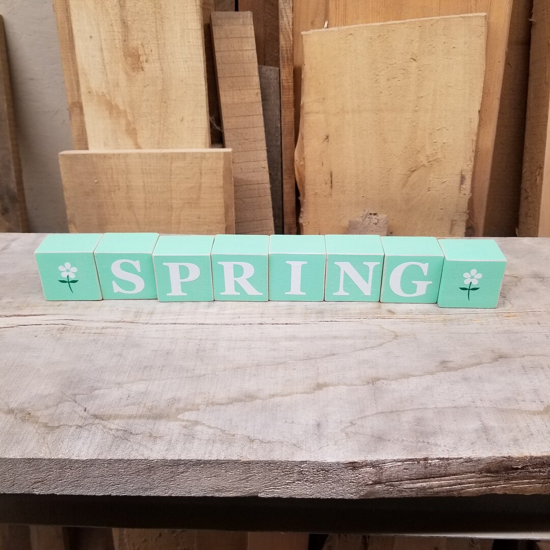 Spring Wood Blocks Spring Decoration Primitive Country Farmhouse - Etsy