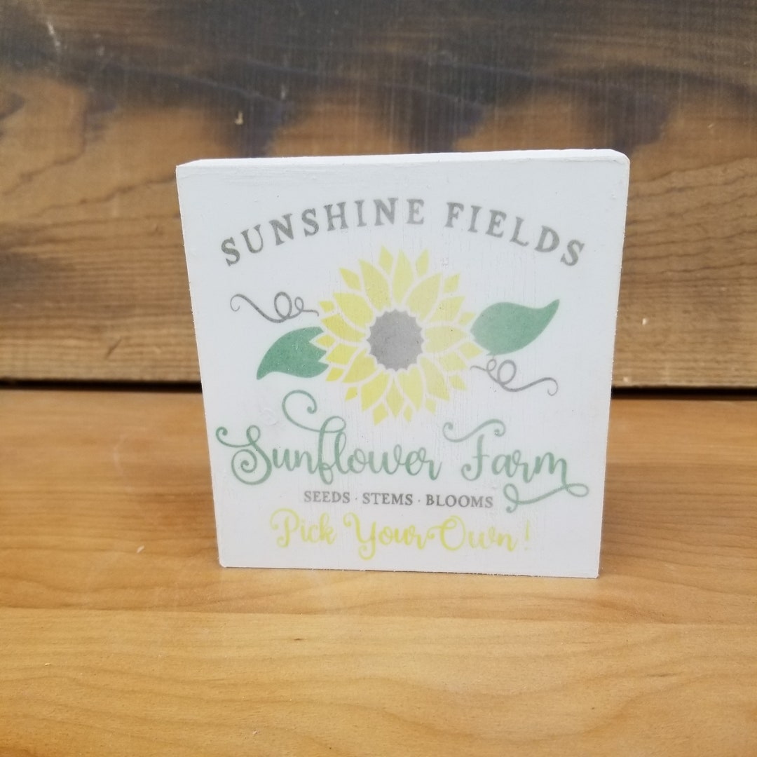 Summer Wooden Sign Sunflower Sunshine Fields Sunflower Farm Sunflower ...