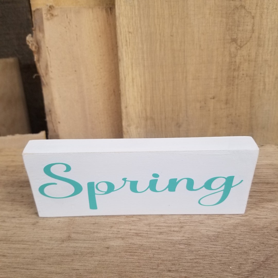 Spring Wood Sign Spring Decoration Spring Table Sign Spring Tiered Tray ...