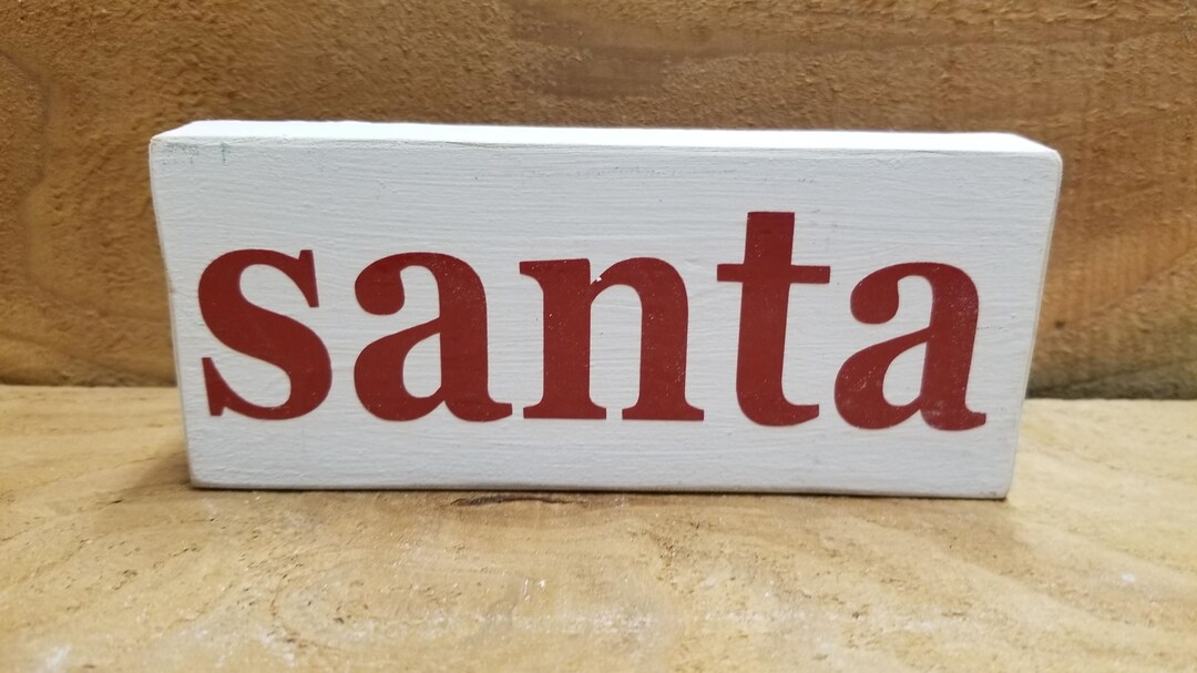 Santa Mini Wood Christmas Sign - Etsy