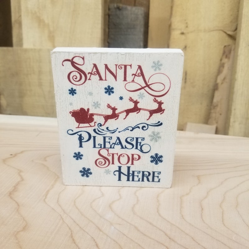 Wood Santa Stop Here Sign - Etsy