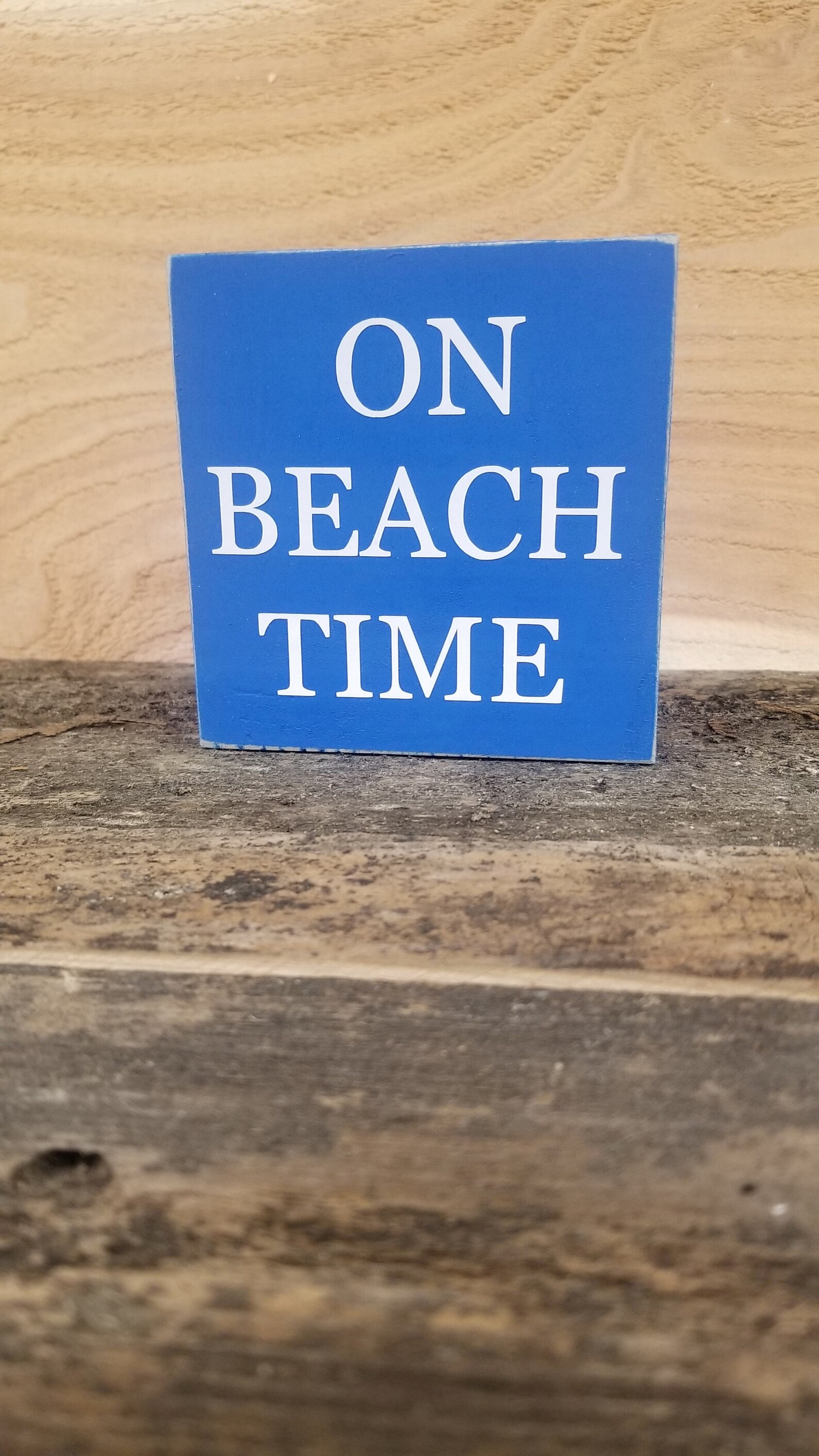 On Beach Time Wood Sign Beach House Decoration Sign - Etsy