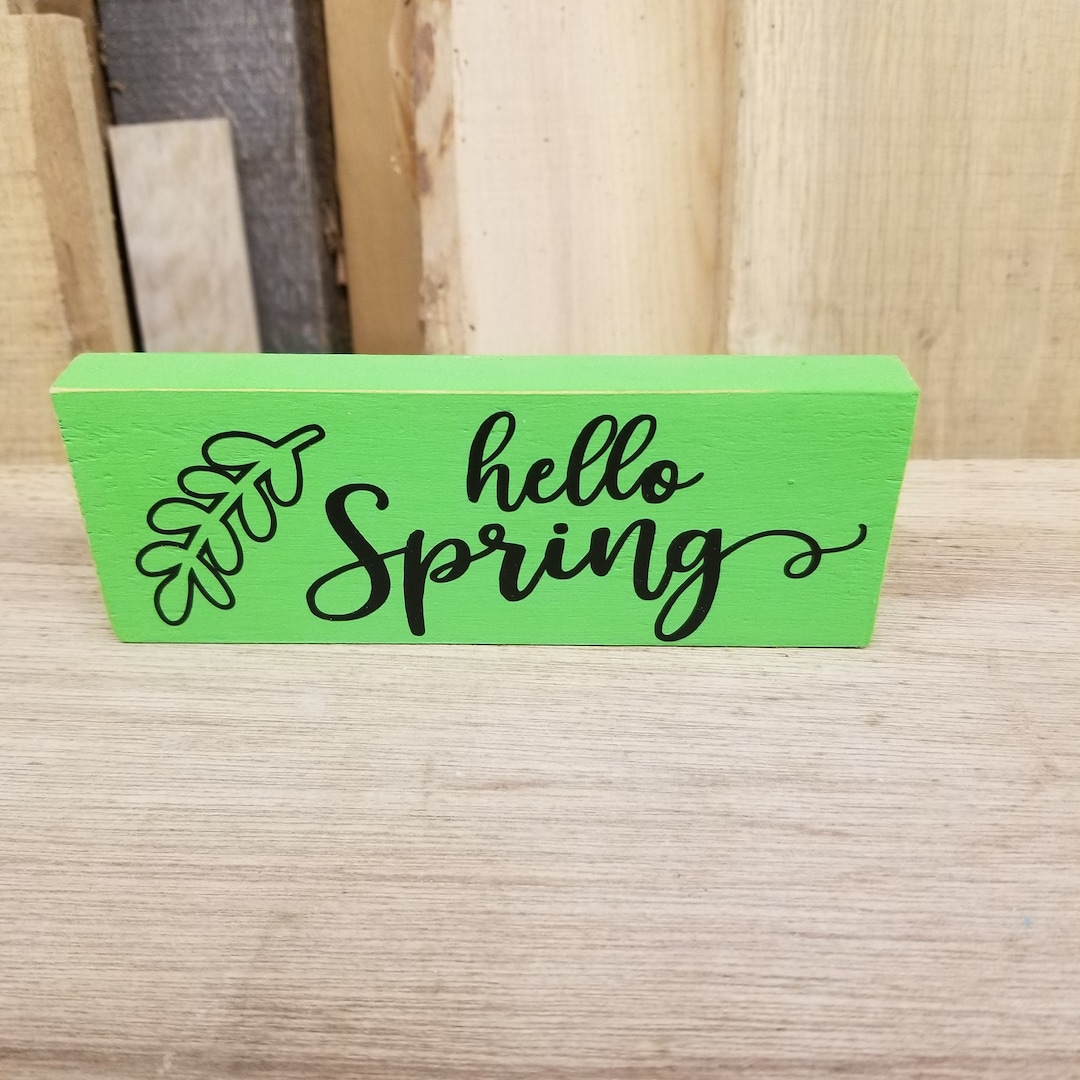 Hello Spring Wood Spring Sign Spring Decoration - Etsy