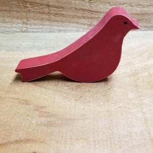 Red Sitting Wood Bird Decoration - Etsy