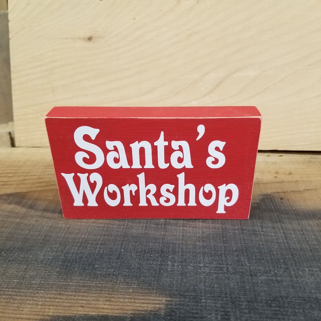 Santa's Workshop Wood Sign Christmas Decoration Sign - Etsy