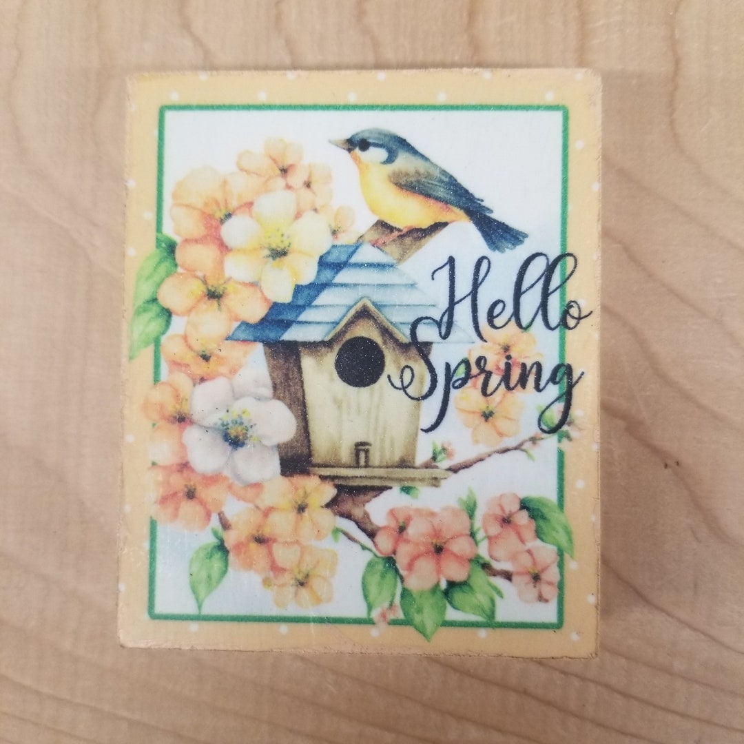 Peach Pink Dogwood Flowers Spring Bird Spring Bird House Farmhouse ...