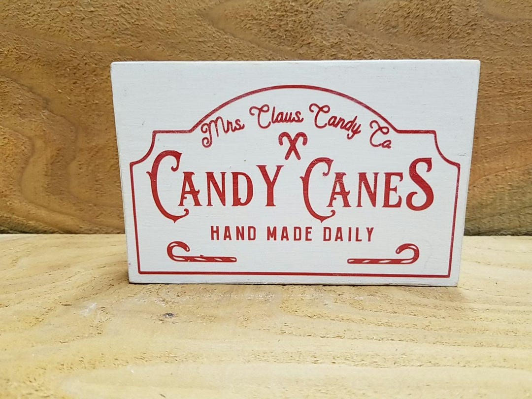 Mrs. Claus Candy Co Candy Canes Wood Christmas Sign - Etsy