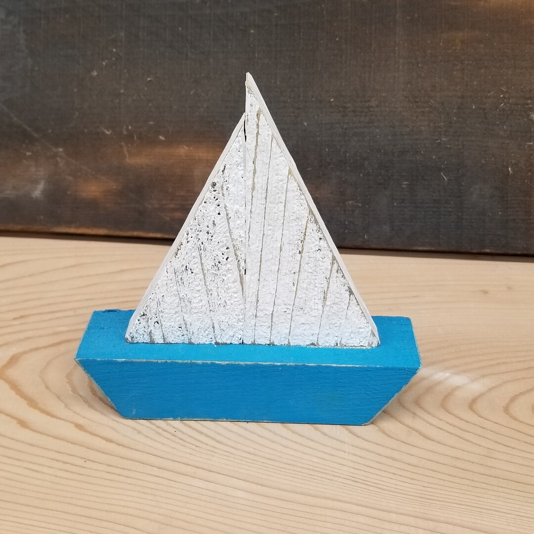 Rustic Wooden Sailboat Wood Boat Sailboat Nautical Decoration Sailboat ...
