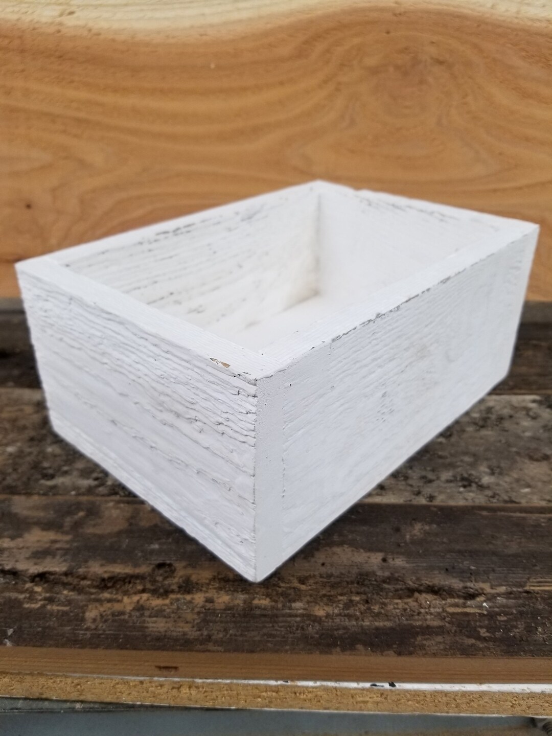 Wood Box Reclaimed Wood Box White Box Display Box Farmhouse Wooden Box ...