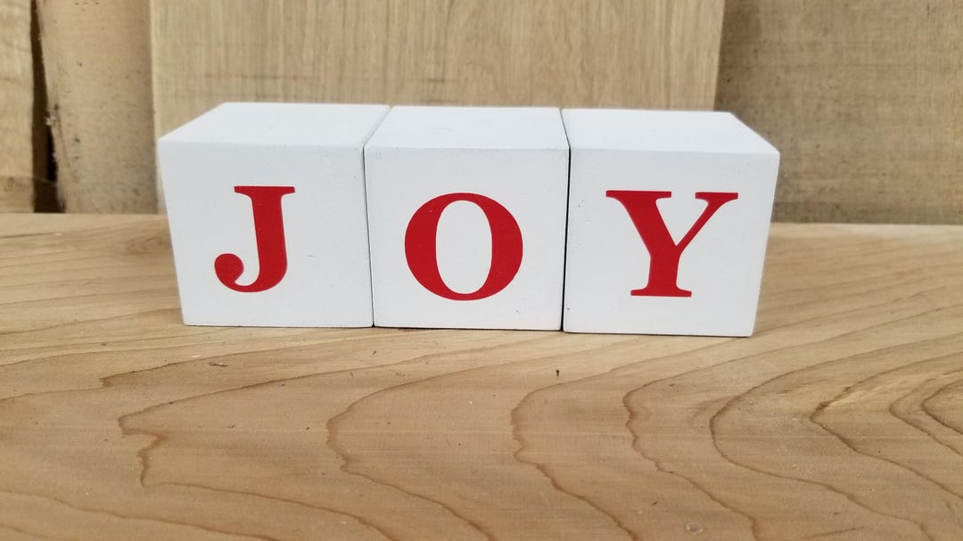 Joy White Wood Blocks - Etsy