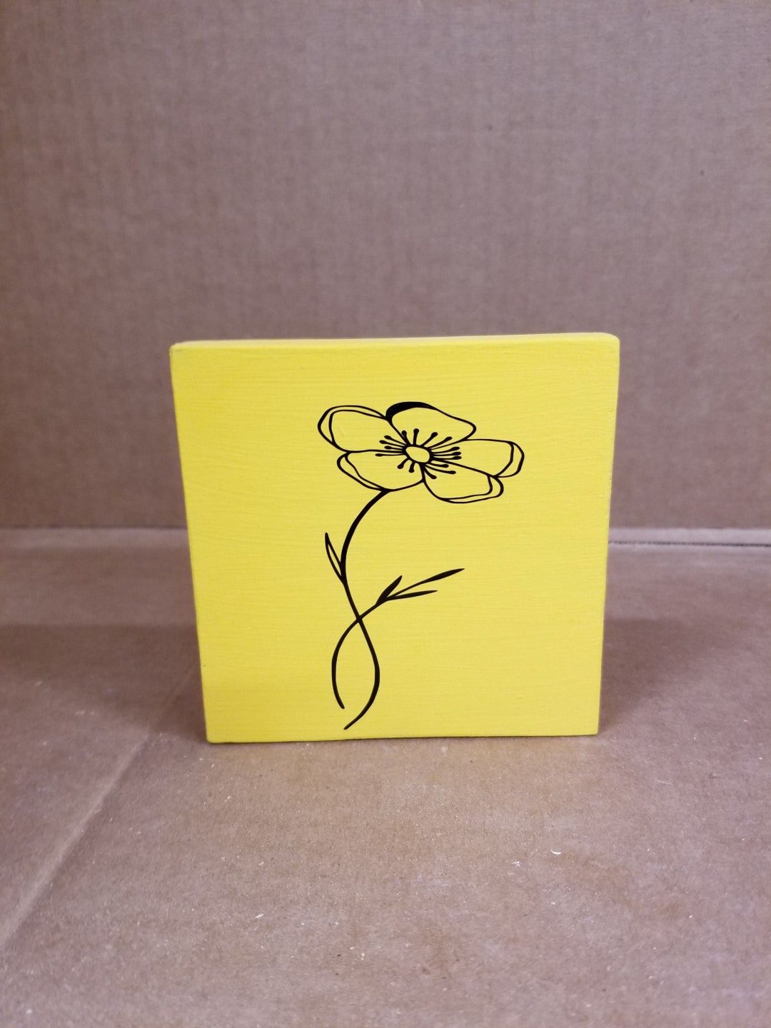 Flower Wood Sign Line Art Flower Wooden Sign Flower Decoration Spring ...